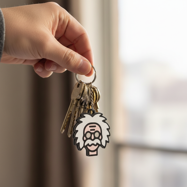 Einstein Keychain - Fun 3D Printed Science Gift – The Sculpt Studio